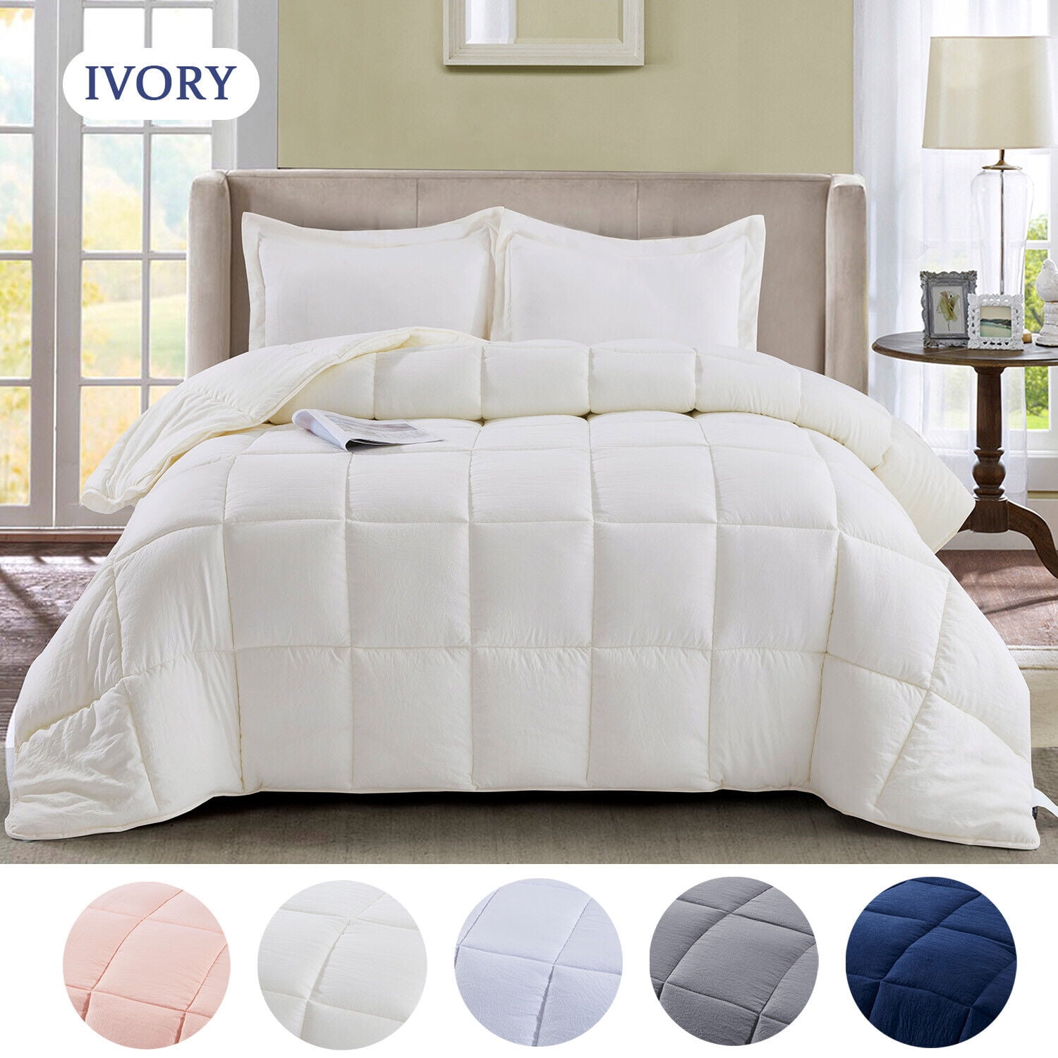 Lightweight Comforter for Bed, 3 Pieces Down Alternative Bedding ...