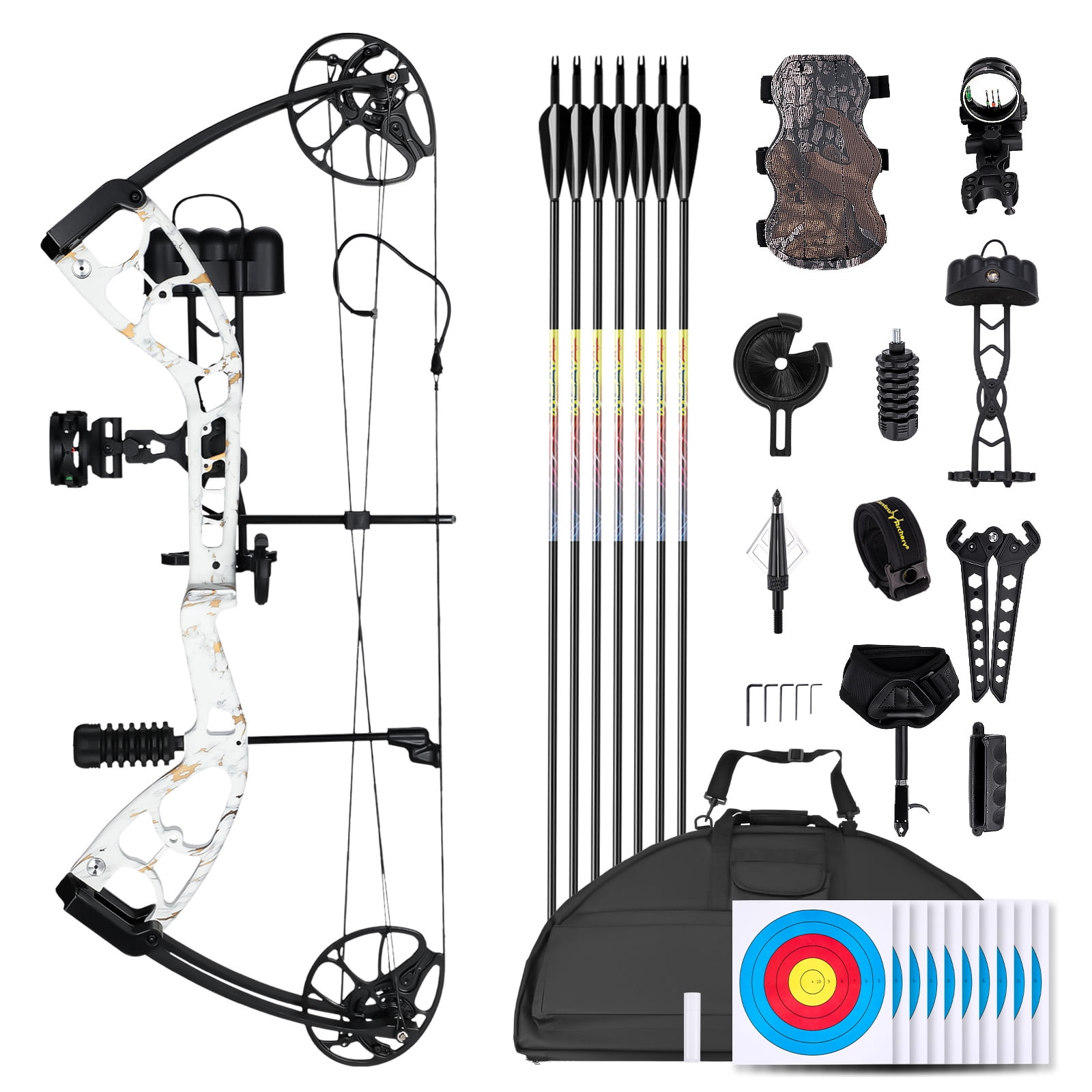 Lightweight Compound Bow Kit for Pull Beginner and Intermediate Archer ...