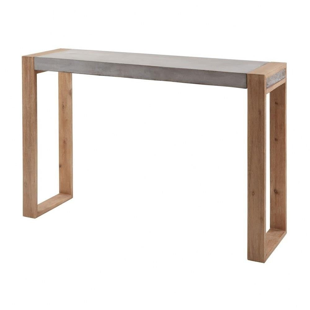 Lightweight Concreate Top Console Table in Atlantic Brushed Finish with ...