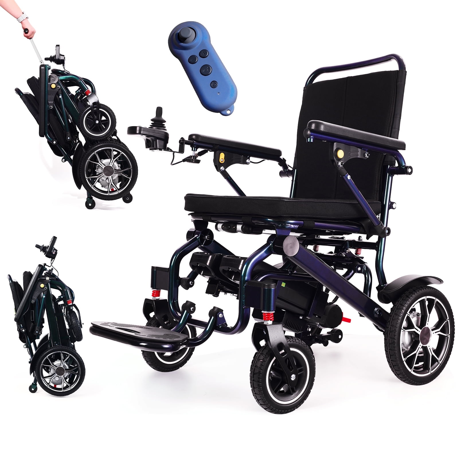 WEYRAL 42 lb Lightweight Electric Wheelchair, Double Battery with ...