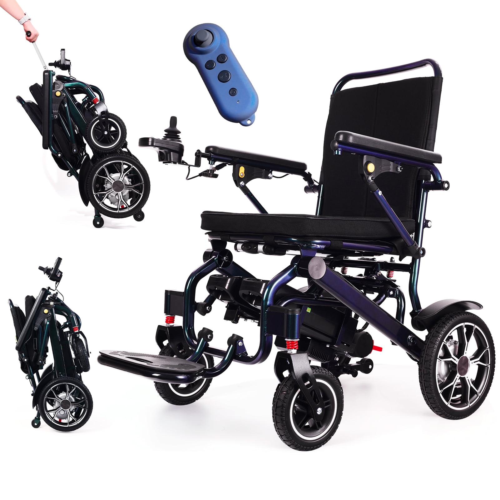 Lightweight Electric Wheelchair, 42 lbs, Double Battery with Telescopic ...