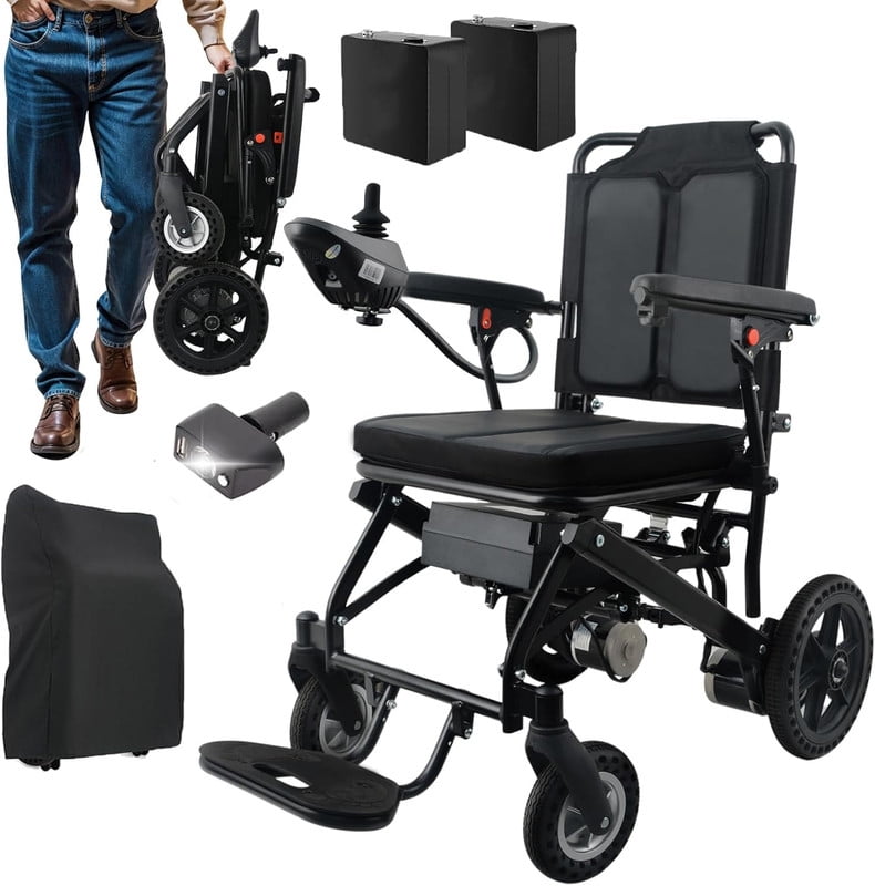 Lightweight Electric Wheelchair for Seniors – Only 40lbs, Folds Easy, 30+ Mile Range, All ...