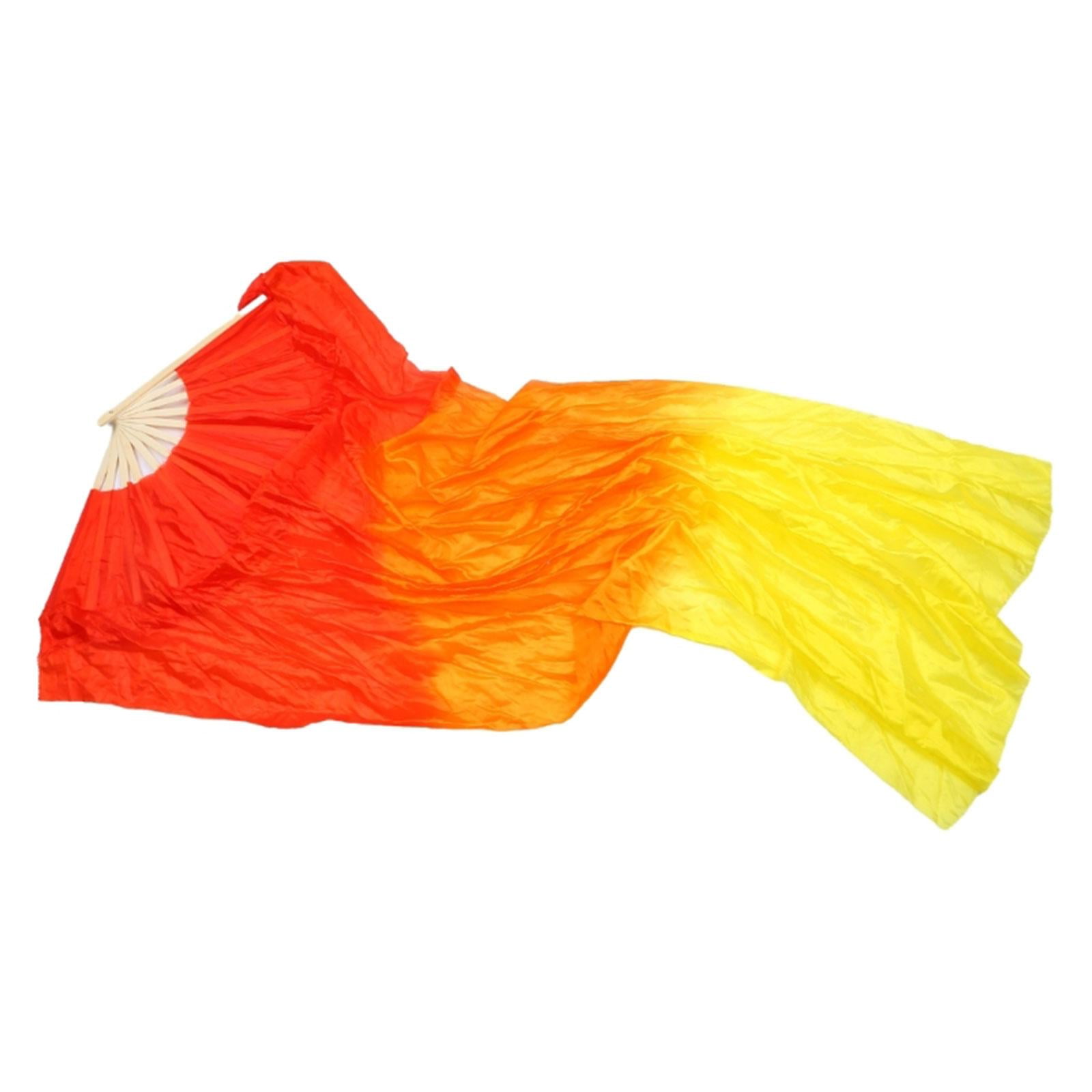 Lightweight Faux Silk Belly Dance Fan Veils Flexible Dance Fan Long Fan ...
