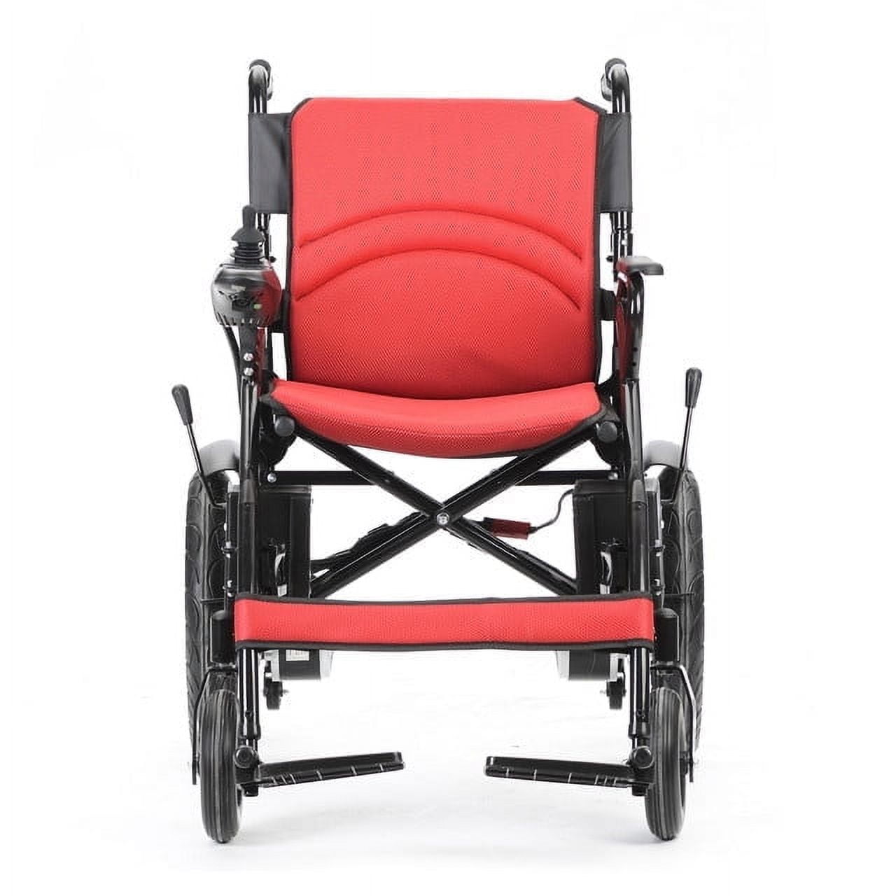 Lightweight Foldable Electric Red Wheelchair with Lithium Battery ...