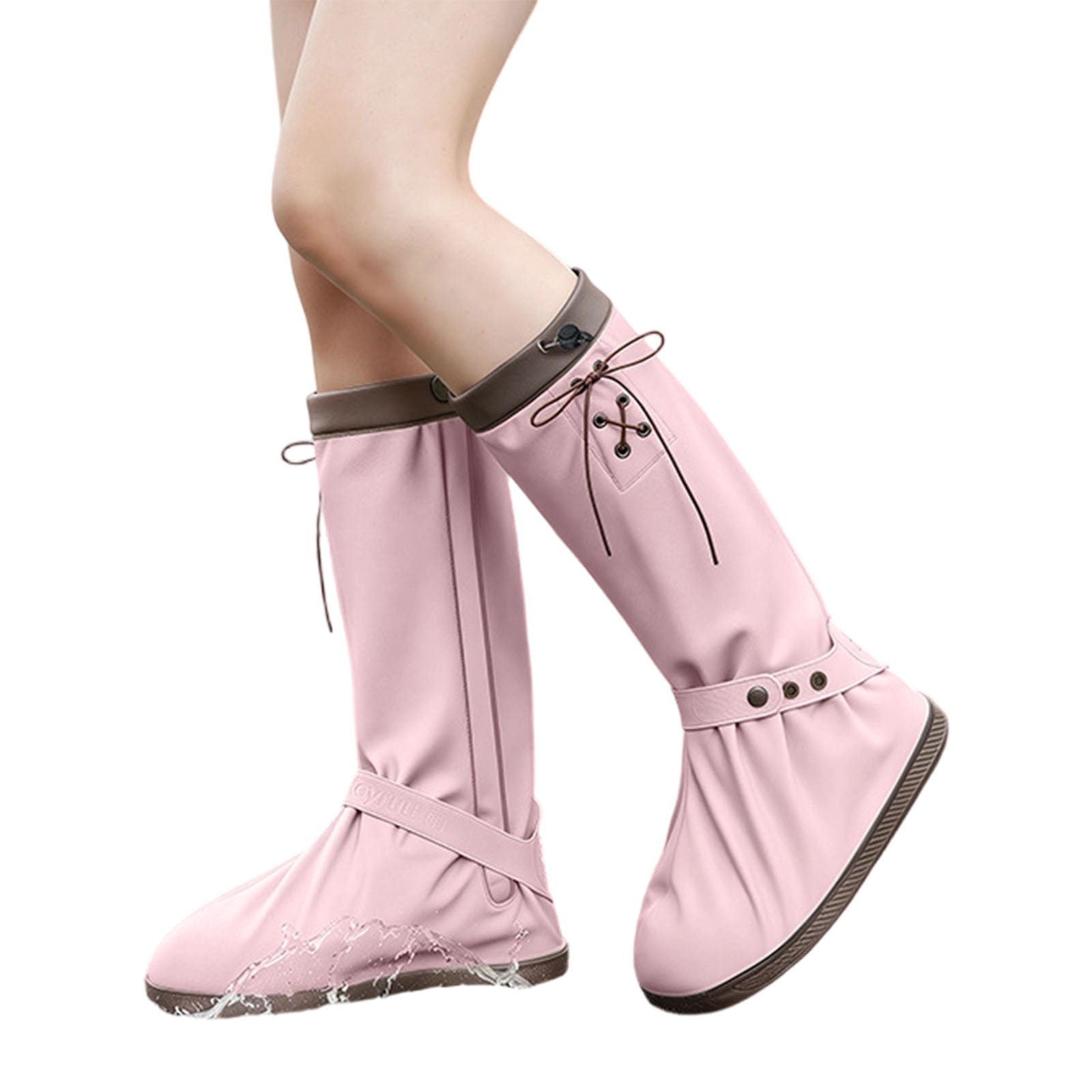 Lightweight Foldable Tall Rubber Rain Boot Adjustable Drawstring ...
