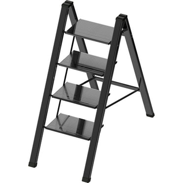 AmeriHome Ultra Slim Aluminum Three Step Folding Utility Step Ladder ...