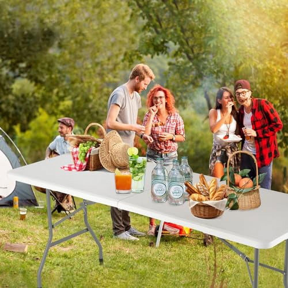 Lightweight Folding Table 6ft, Portable Fold-in-Half Utility Table for ...
