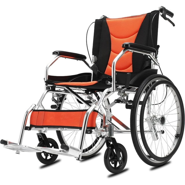 Lightweight Folding Wheelchair - No Assembly Required Foldable Self ...