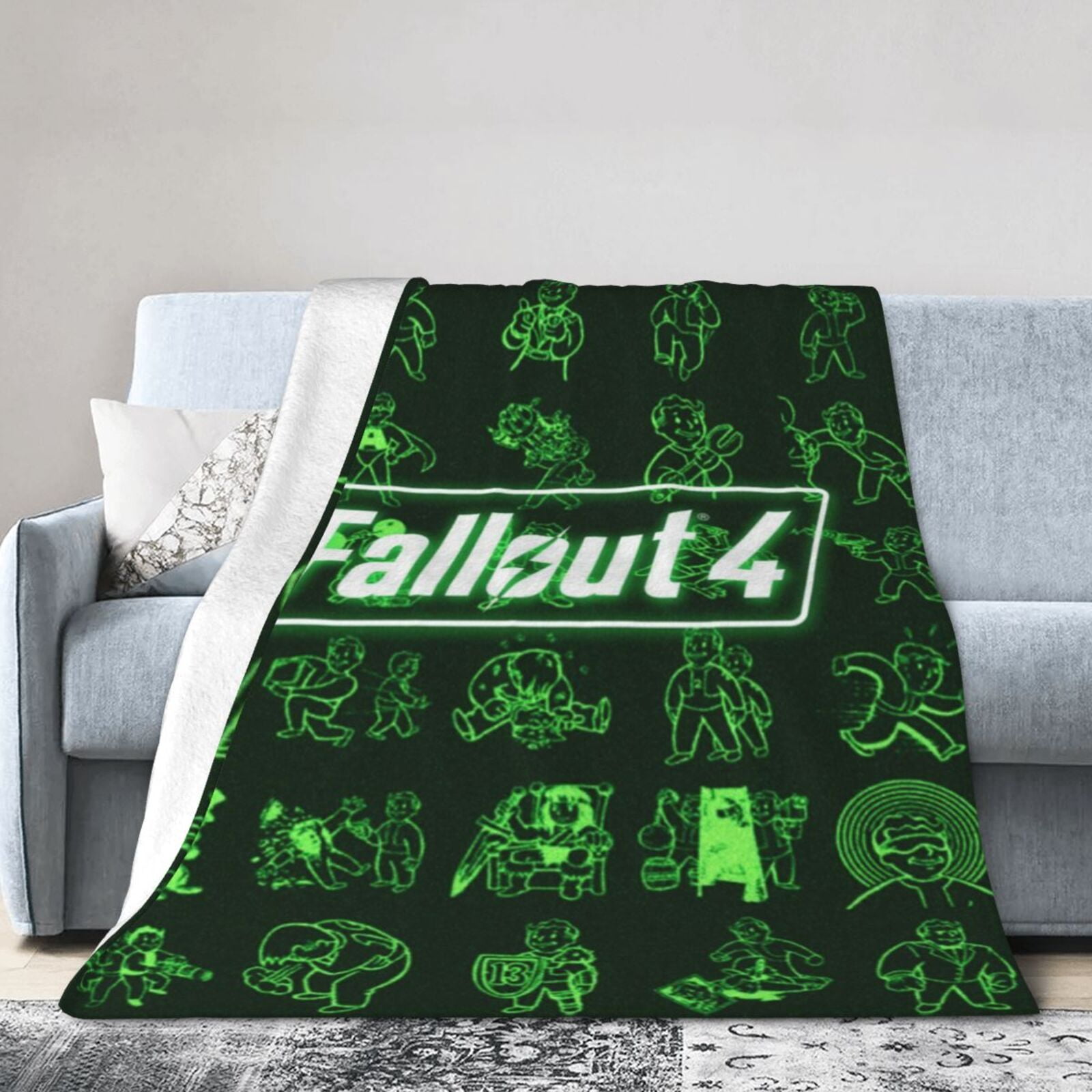 Lightweight Fuzzy Flannel Blanket Fallout Game Super Soft Cozy Throw ...
