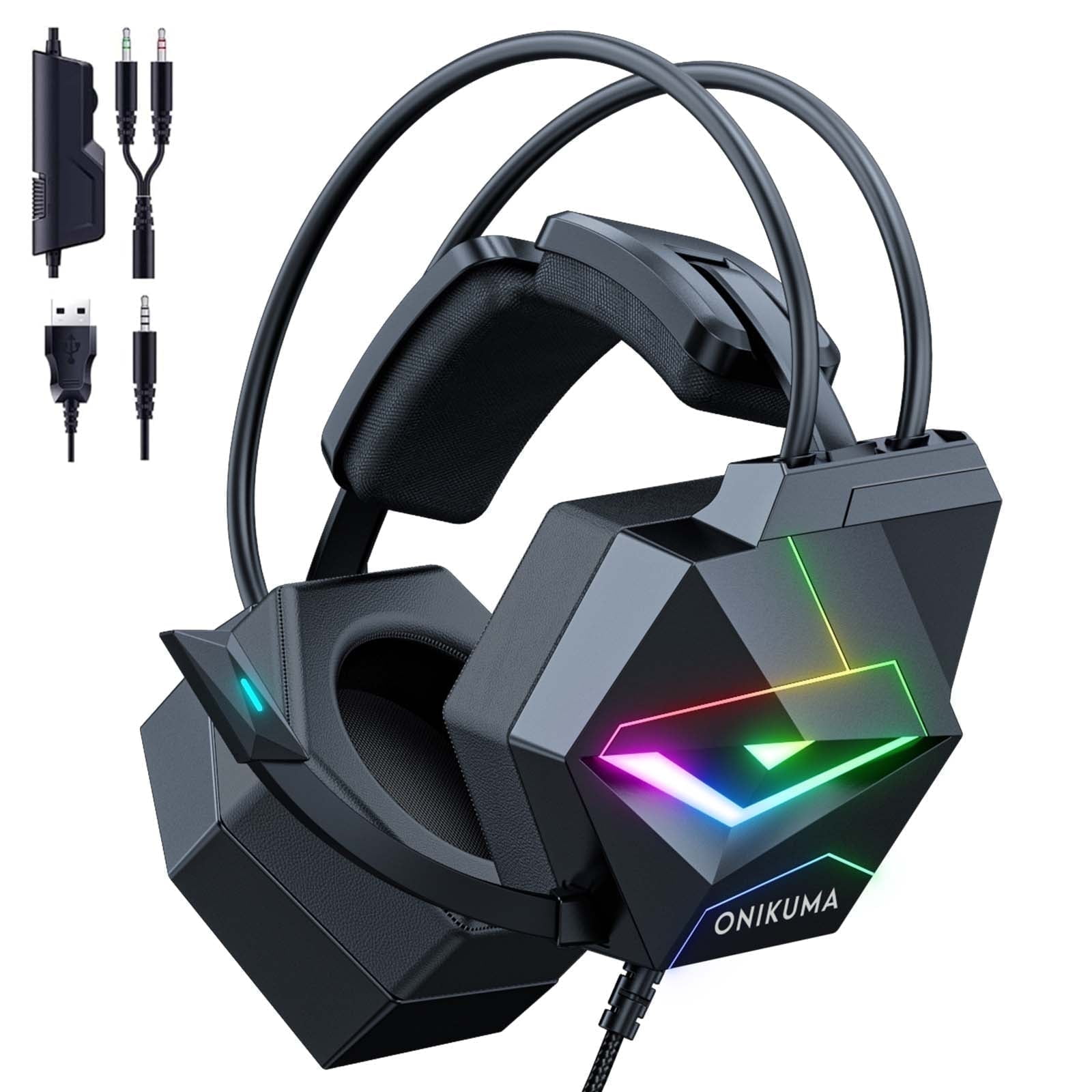 Siivton Lightweight Gaming Headset, Flying-Wing Self-Adjusting 3.5mm ...