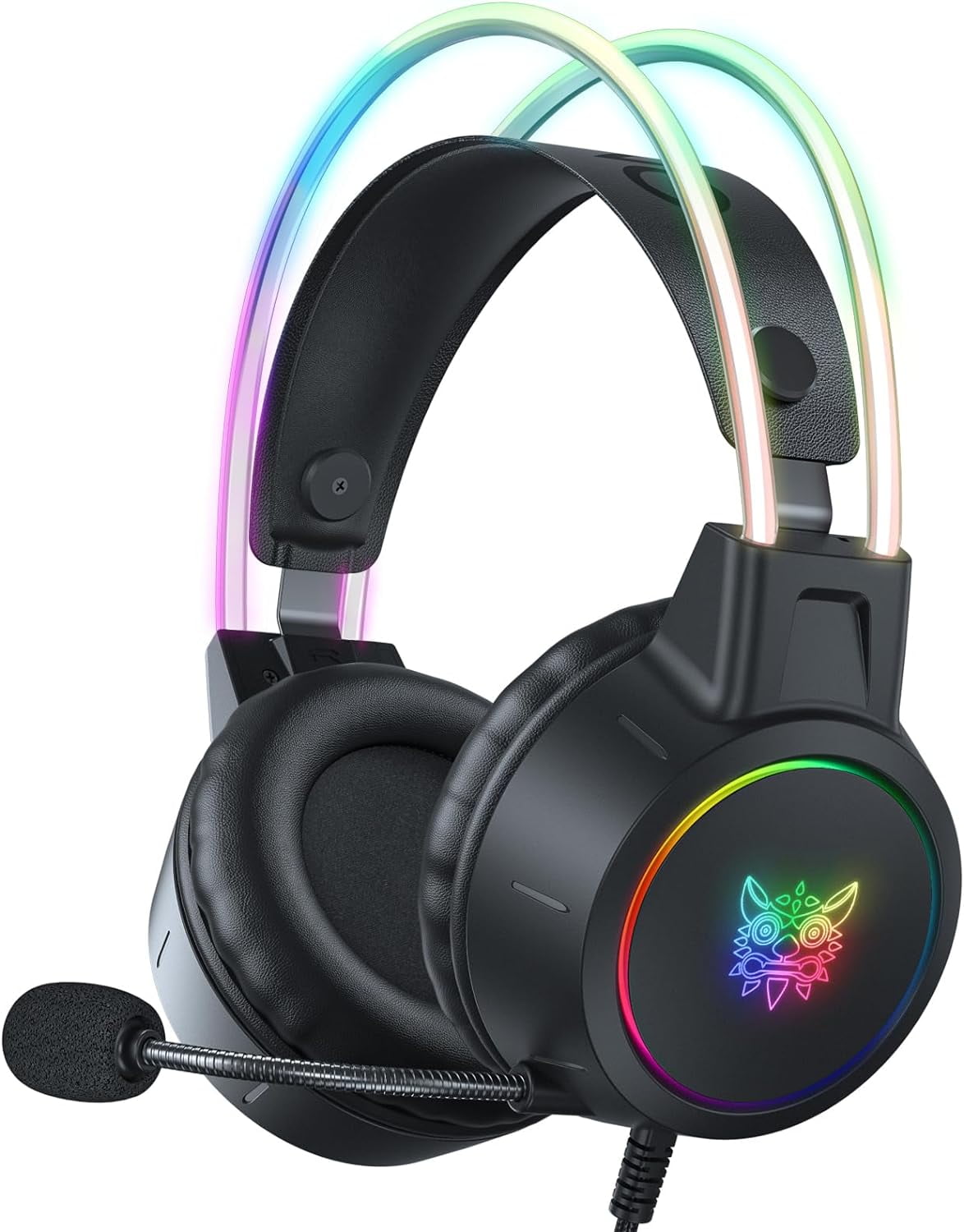 Lightweight Gaming Headsets, Gradient RGB Light, Wired Over- Ear ...