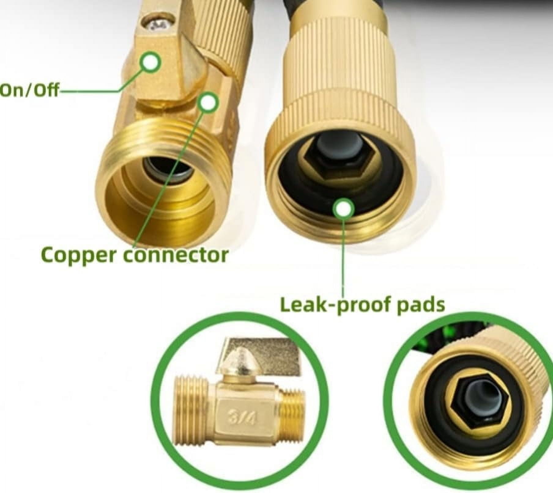 Lightweight Garden Hose 100ft, Water Hose, Solid Fittings, Extra ...