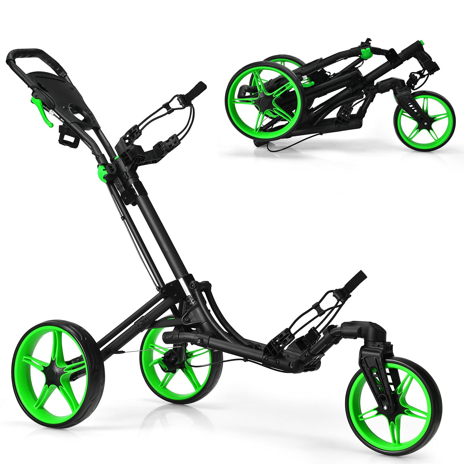 Lightweight Golf Pull Cart with Swivel Wheel, 3 Wheel Foldable Push ...