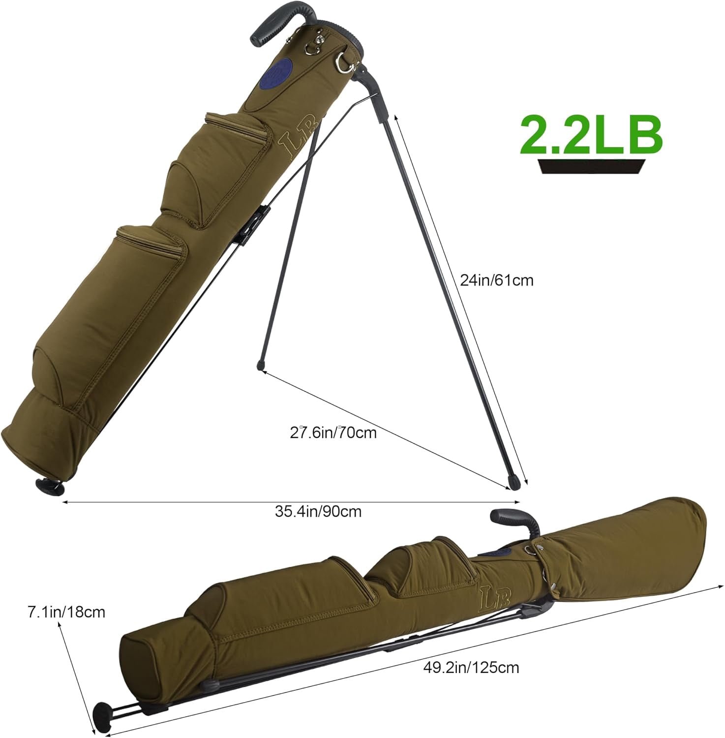 Lightweight Golf Stand Bag, Easy to Carry Small Golf Bag with 2-Way ...