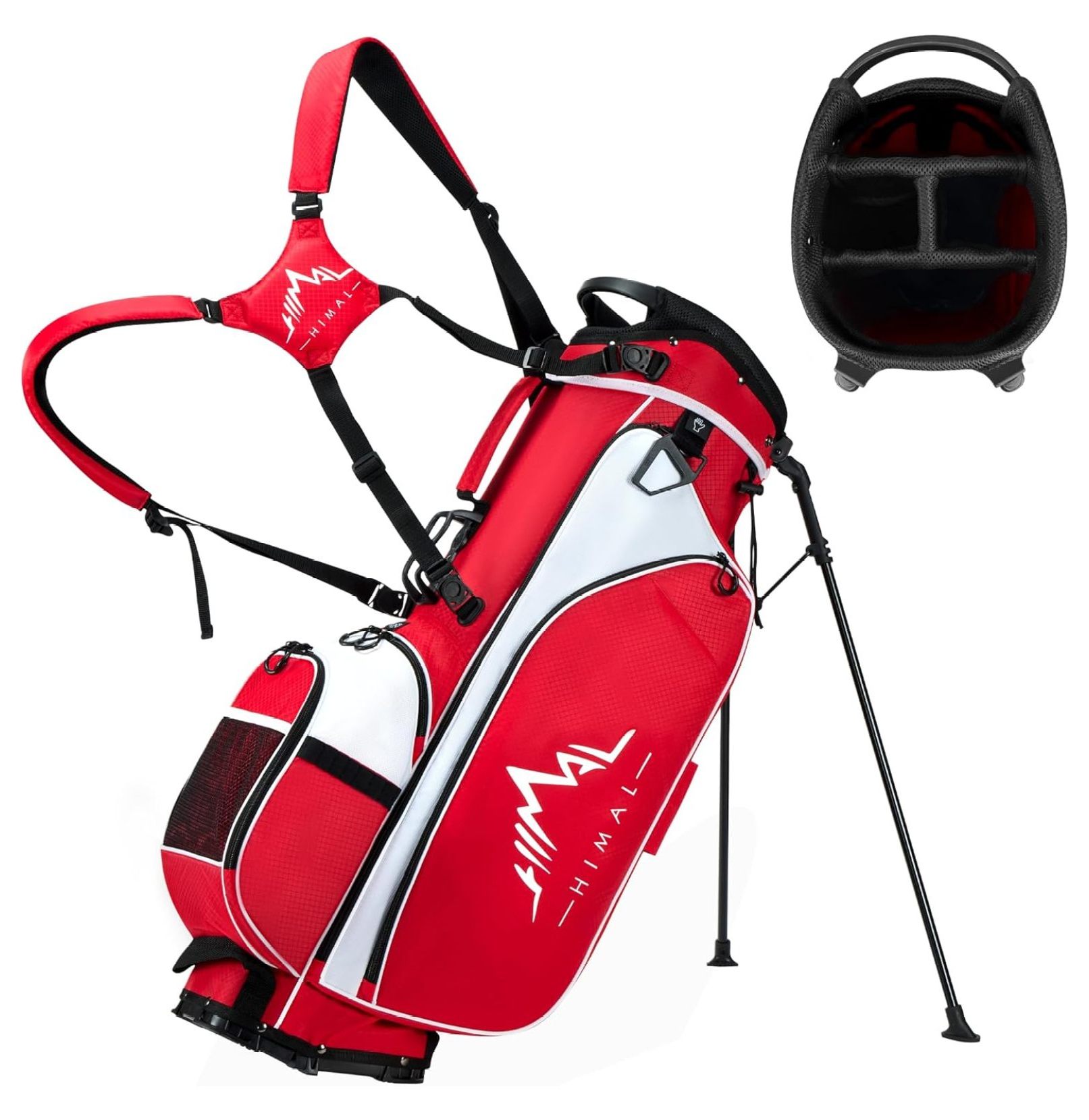 Lightweight Golf Stand Bag with 4-Way Full-Length Divider, Foldable ...