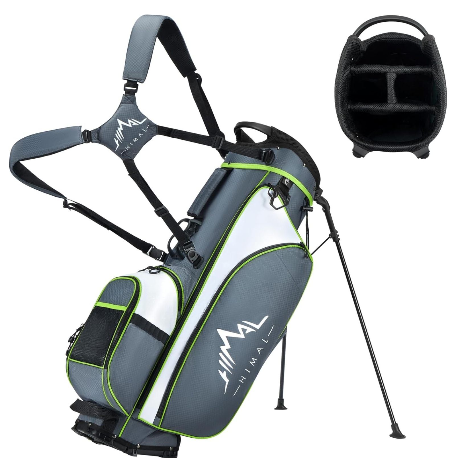 Lightweight Golf Stand Bag with 4-Way Full-Length Divider, Foldable ...