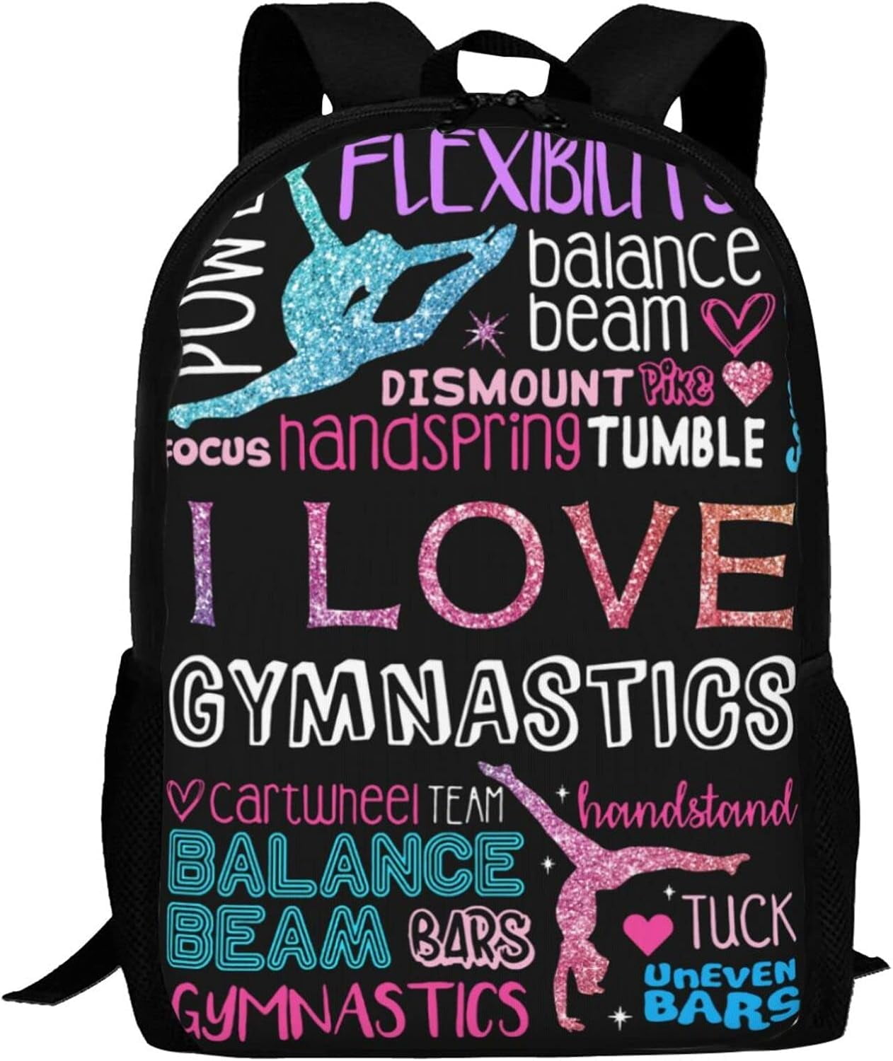 Lightweight Hiking BackpackI Love Gymnastics Travel Ready Daypack for ...