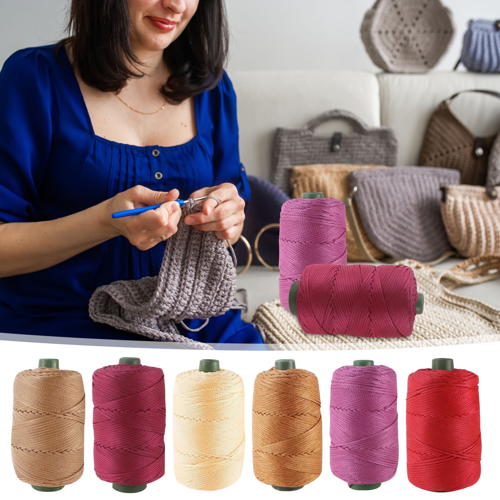Lightweight Ice Silk Composite Yarn for Hand Weaving DIY Hollow Thread ...