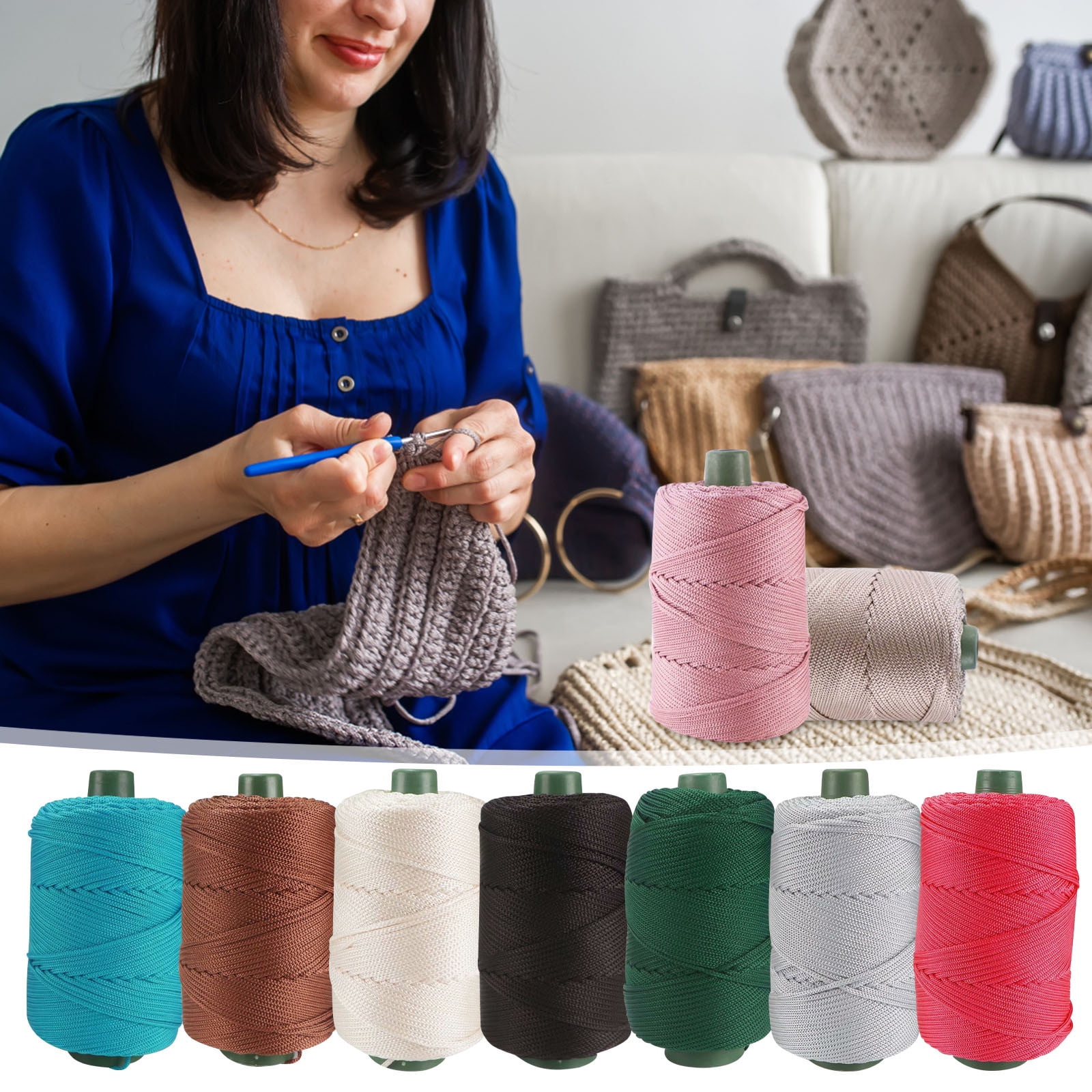 Lightweight Ice Silk Composite Yarn Handwoven Diy Hollow Thread Hook ...