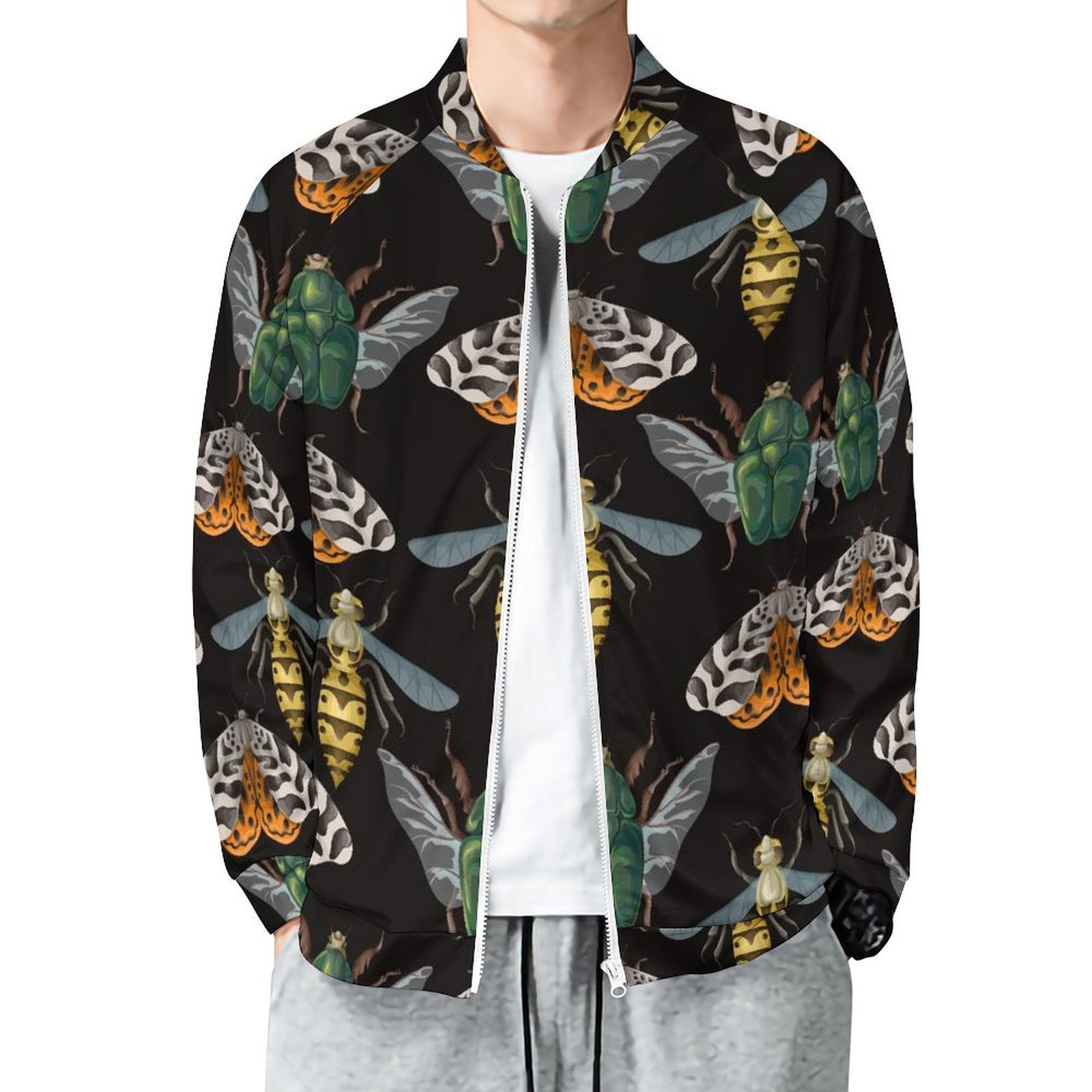 Lightweight Jacket for Men - Wasp Cockchafer Butterfly Casual Zip Up ...