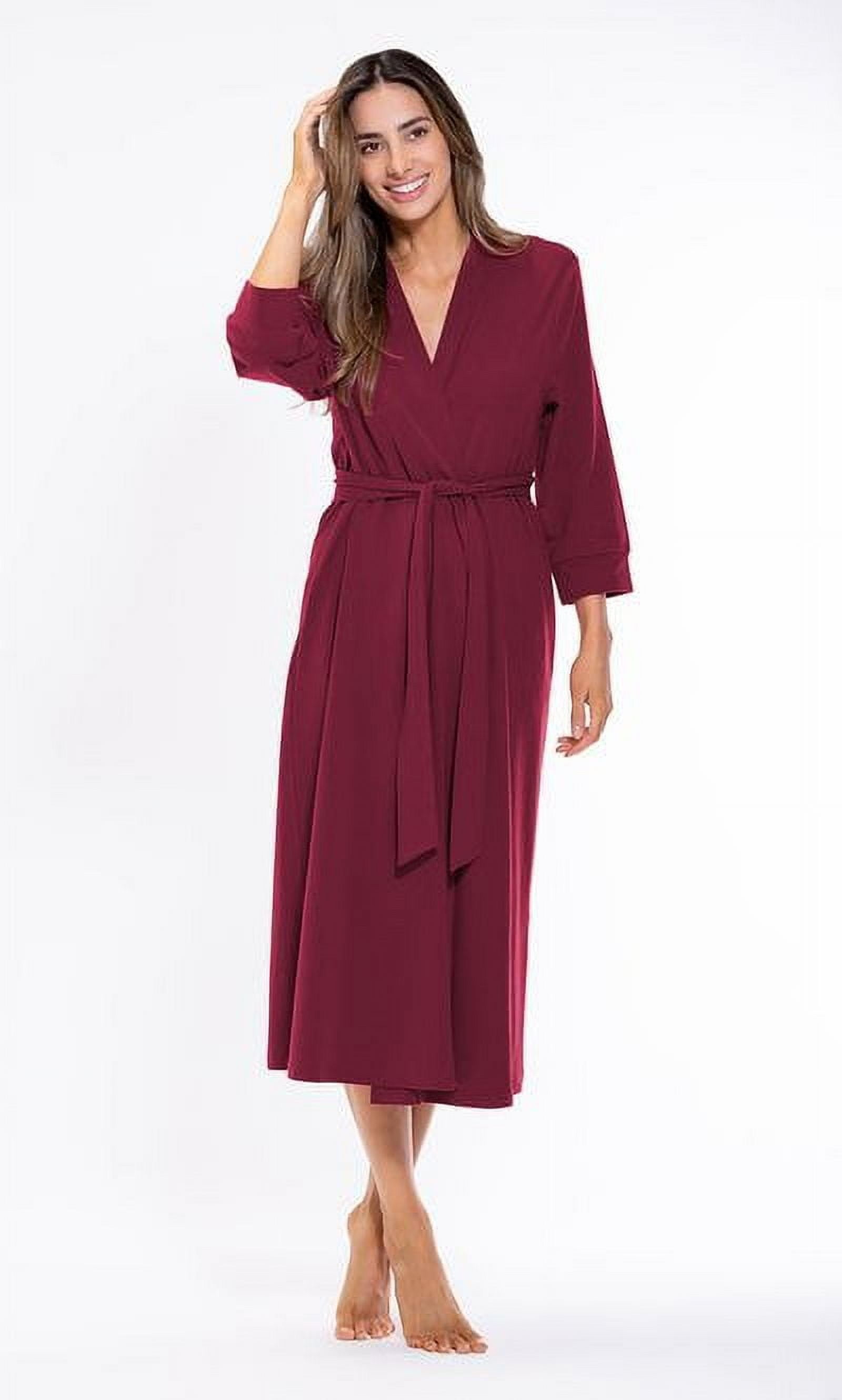 Lightweight Kimono robes for Women Cotton Soft Knit robe, Long V-Neck ...