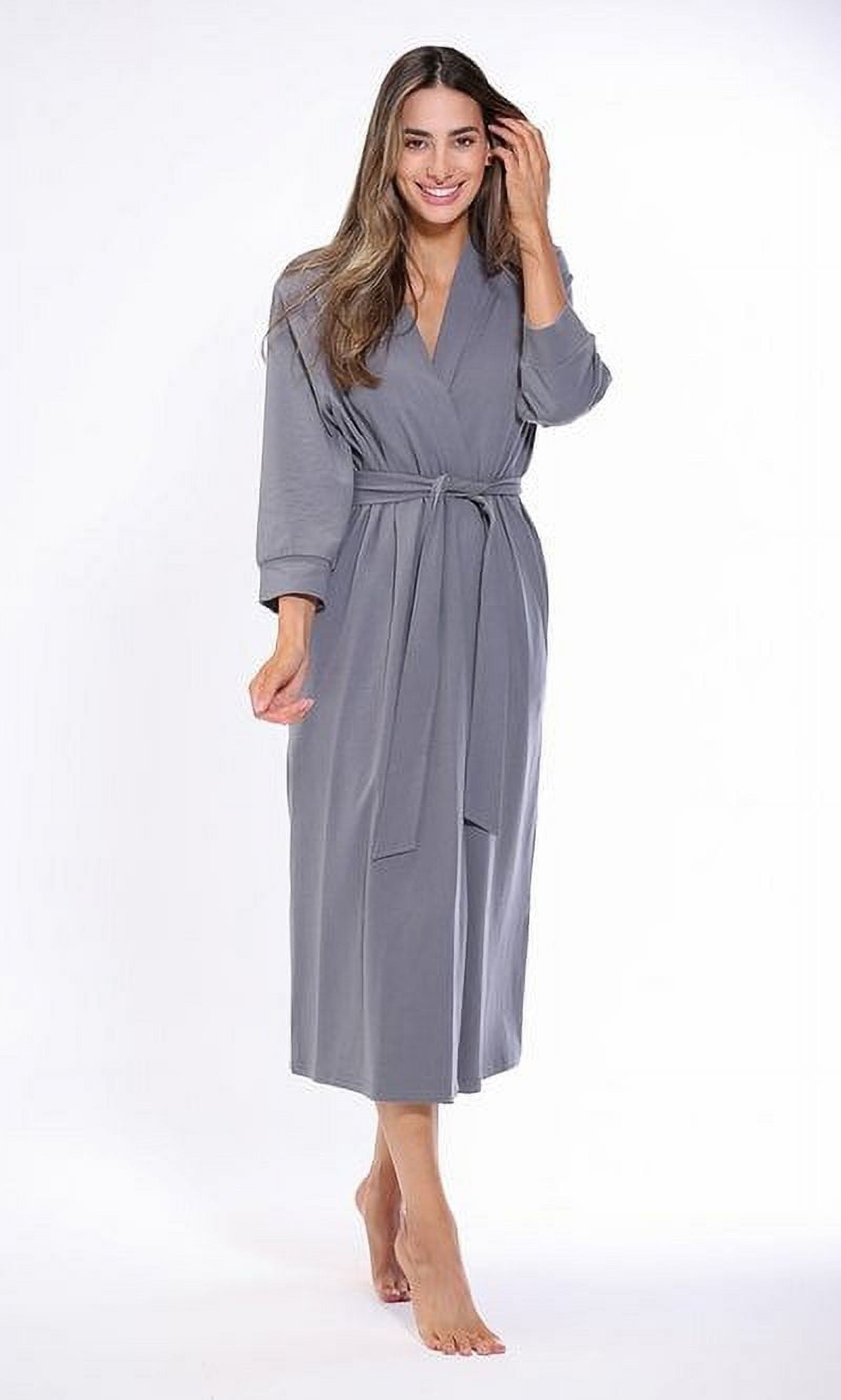 Lightweight Kimono robes for Women Cotton Soft Knit robe, Long V-Neck ...