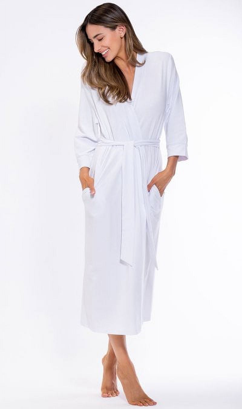 Lightweight Kimono robes for Women Cotton Soft Knit robe, Long V-Neck ...