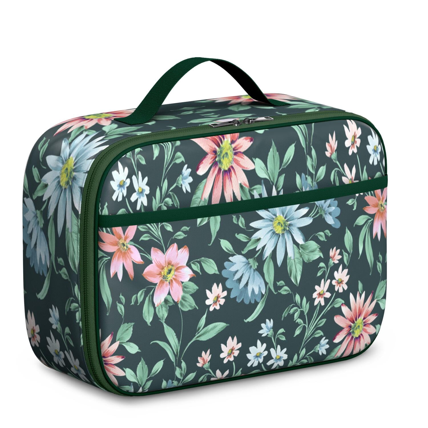 Lightweight Lunch Bag With Palm Leaf And Exotic Floral Print, Insulated ...