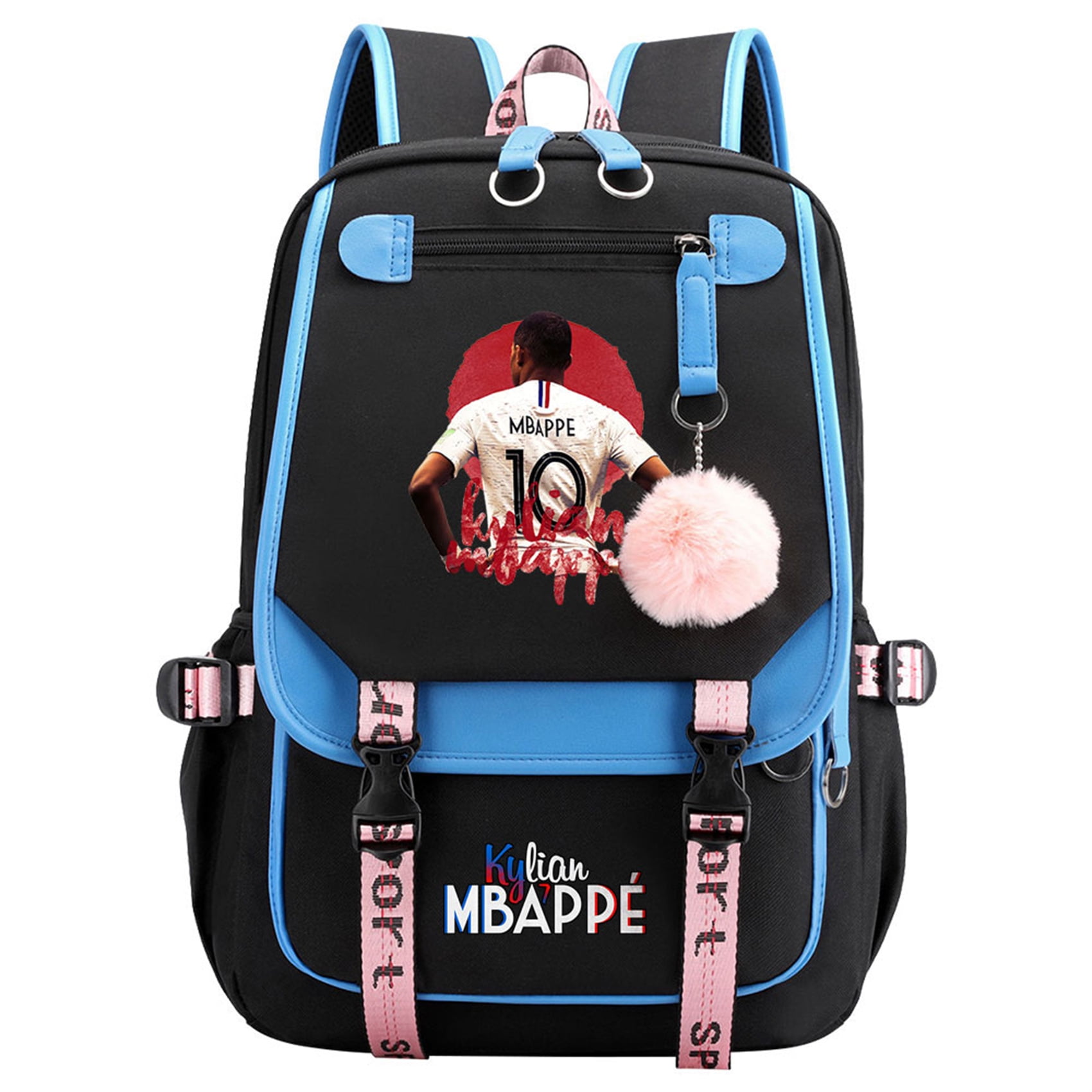 Lightweight Mbappe Backpack Teens Canvas Daypack with USB Charging Port ...
