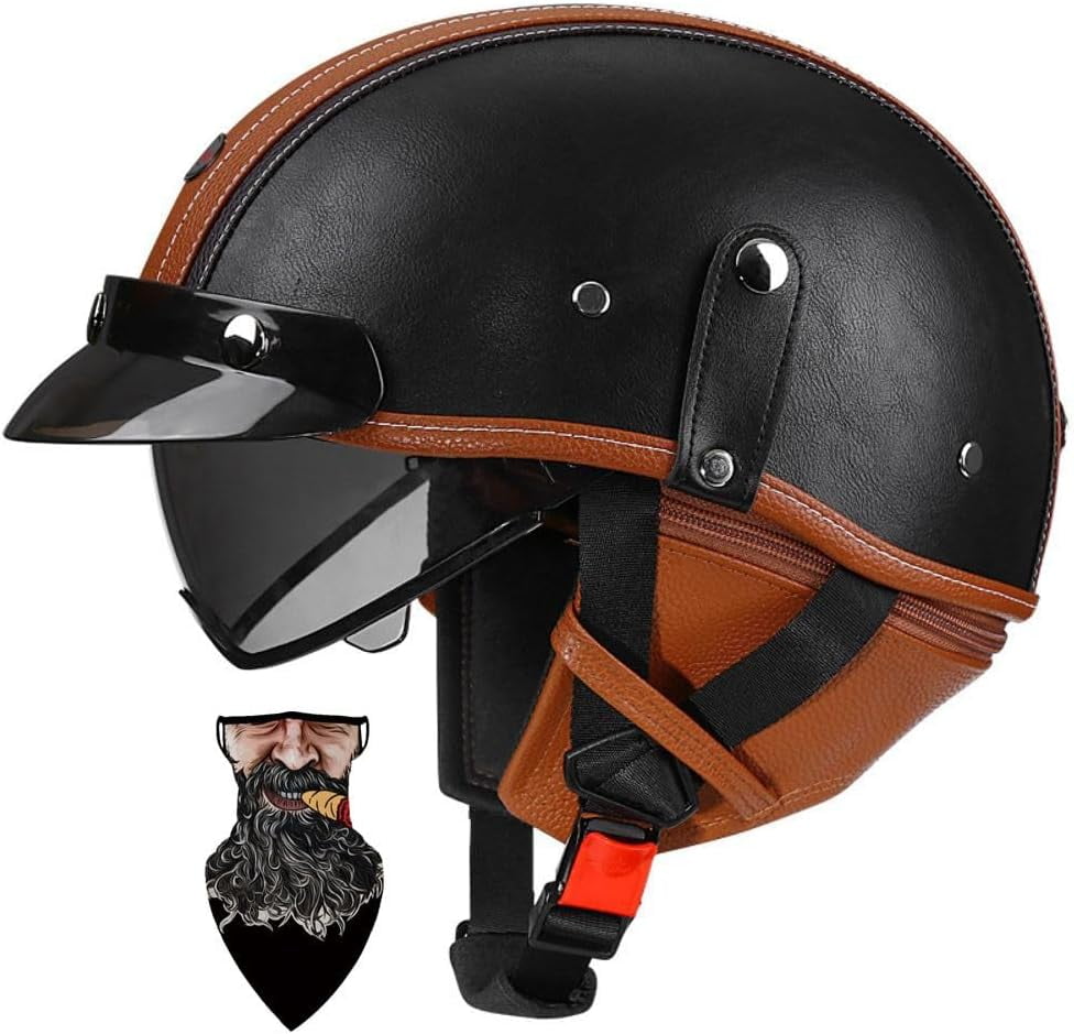 Lightweight Motorcycle Half Helmet for Adults DOT Approved 620g ABS ...