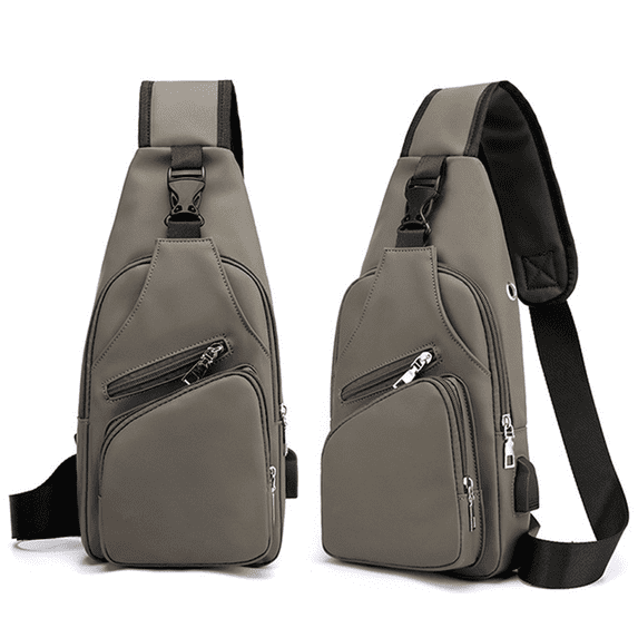 Lightweight Nylon Shoulder Sling Crossbody Travel Bag Backpack with USB ...