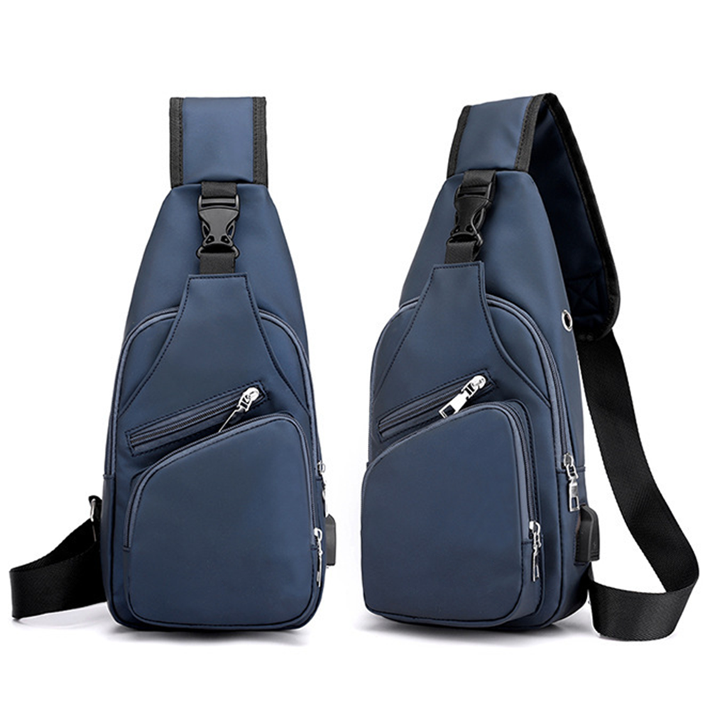 Lightweight Nylon Shoulder Sling Crossbody Travel Bag Backpack with USB ...