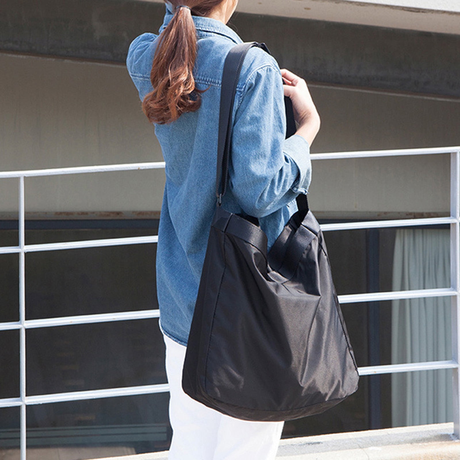 Lightweight Nylon Shoulder Tote Bag - Breathable & Durable for Work ...