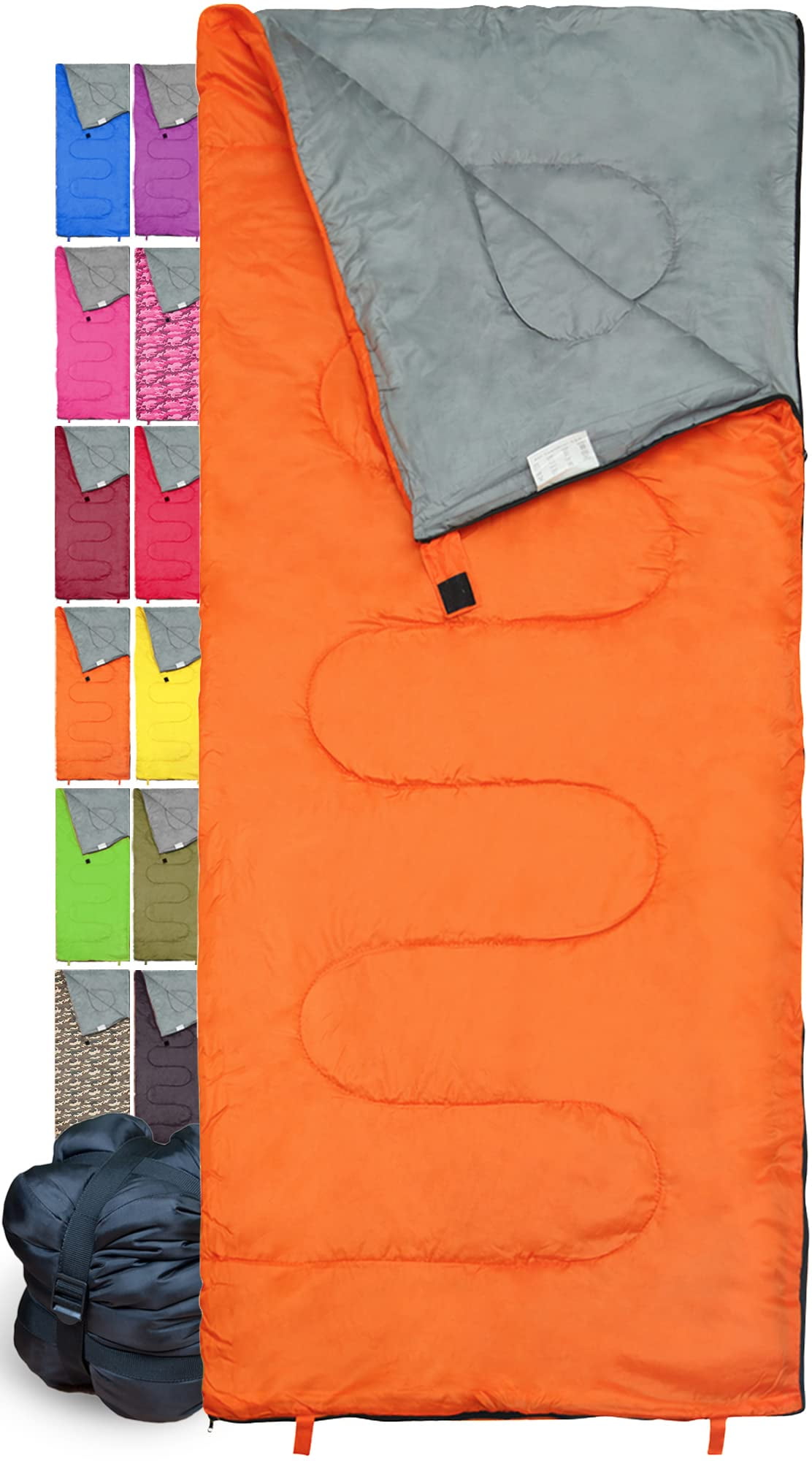 Lightweight Orange Sleeping Bag by RevalCamp. Indoor & Outdoor use ...