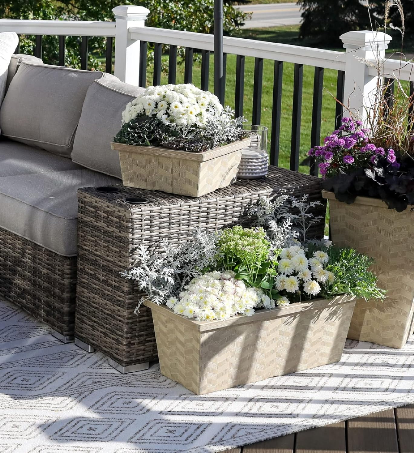 Lightweight Outdoor Plastic Planter Box for Vegetables, Herbs, Flowers ...