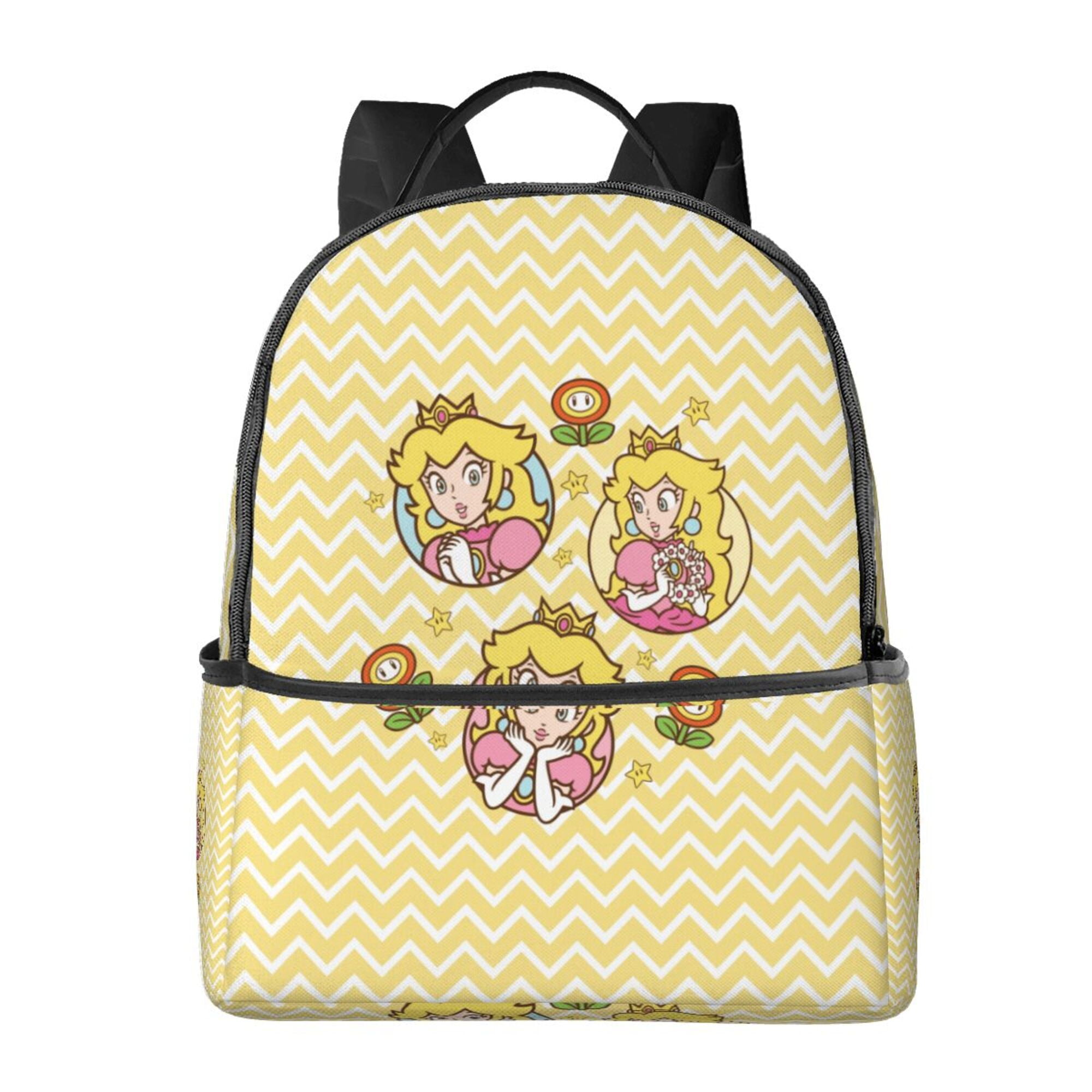 Lightweight Pale Yellow Su-per Ma-rio Princess Backpack, Ergonomic ...