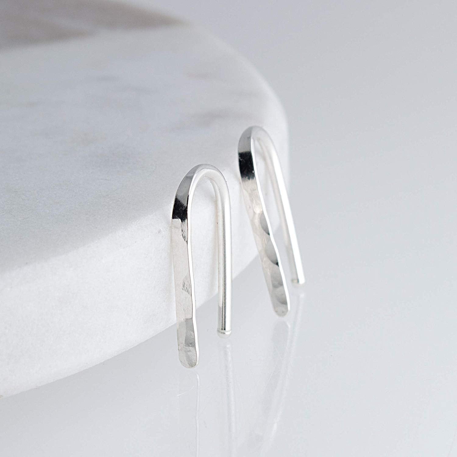 Lightweight Piercing Teardrop Hoop Earrings for Women, Sterling Silver ...