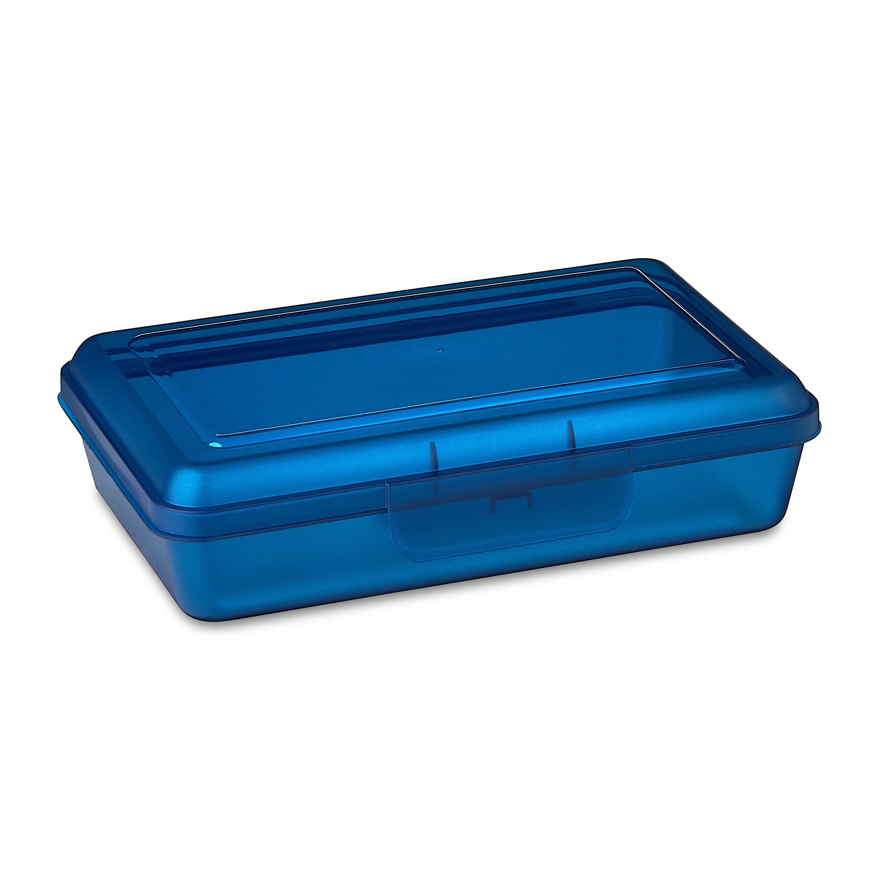 Lightweight Plastic Pencil Box with Snap-on Lid, Clear with Confetti ...