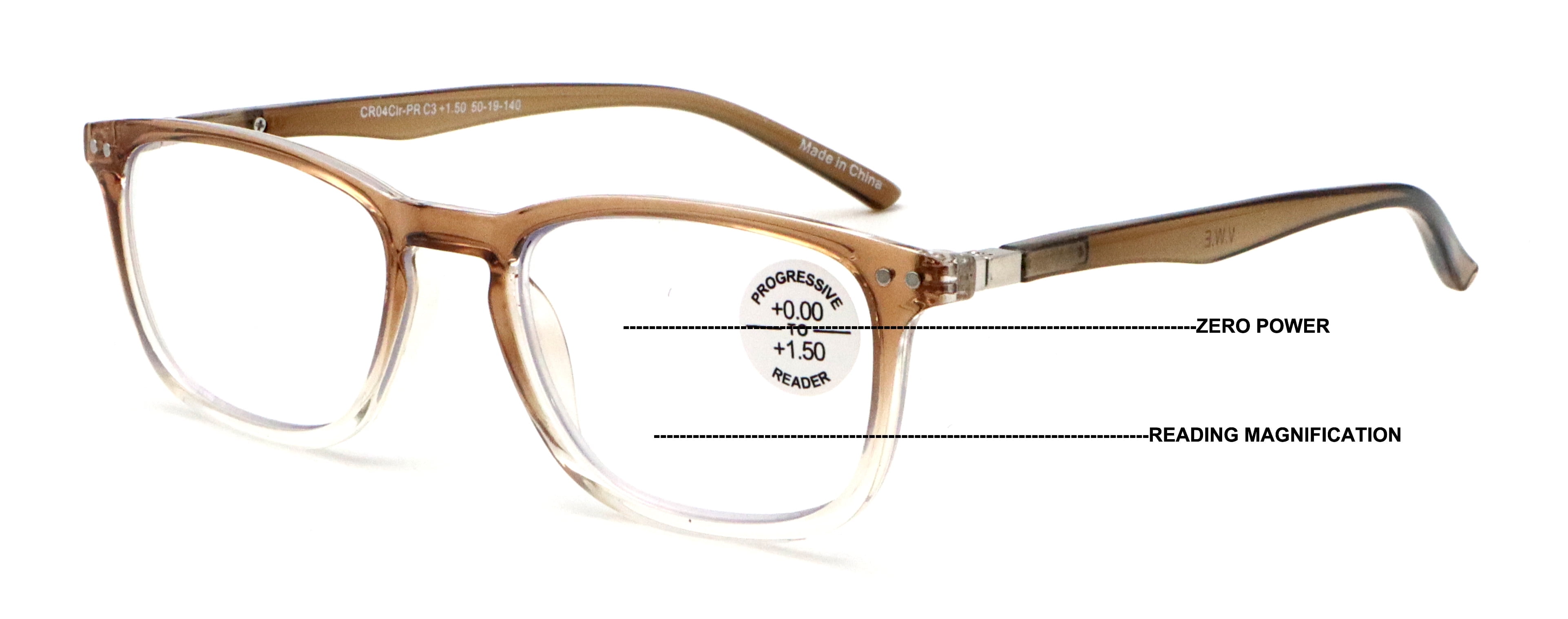 Lightweight Progressive Clear Bifocal Reading glasses - No Line or ...