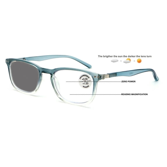 Lightweight Progressive Clear Photochromic Reading glasses - No Line or ...