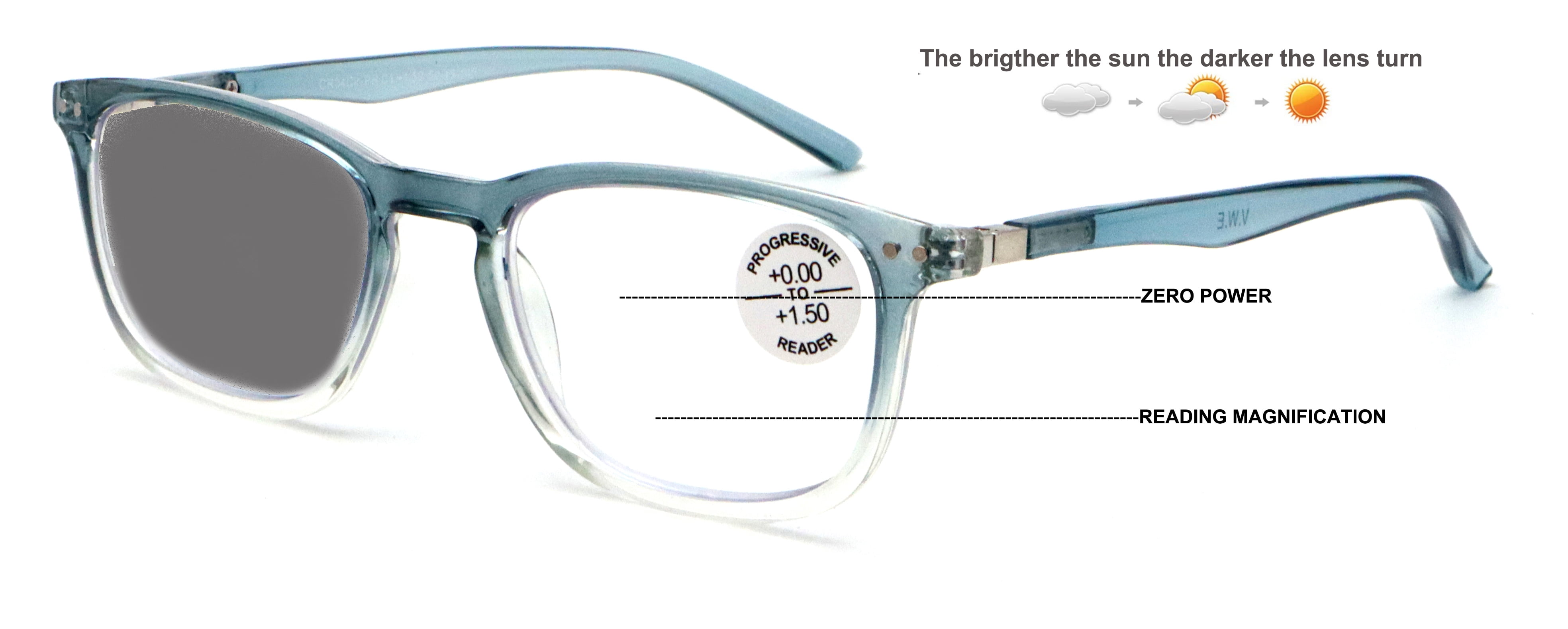 Lightweight Progressive Clear Photochromic Reading glasses - No Line or ...
