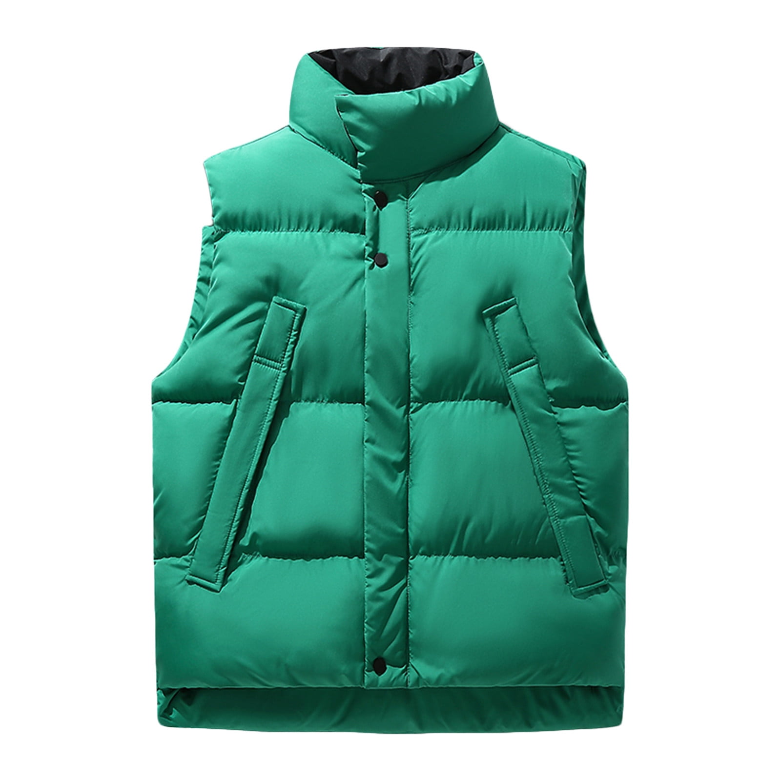 Lightweight Puffer Vests for Men No Hood,Down Button With Pockets Stand ...