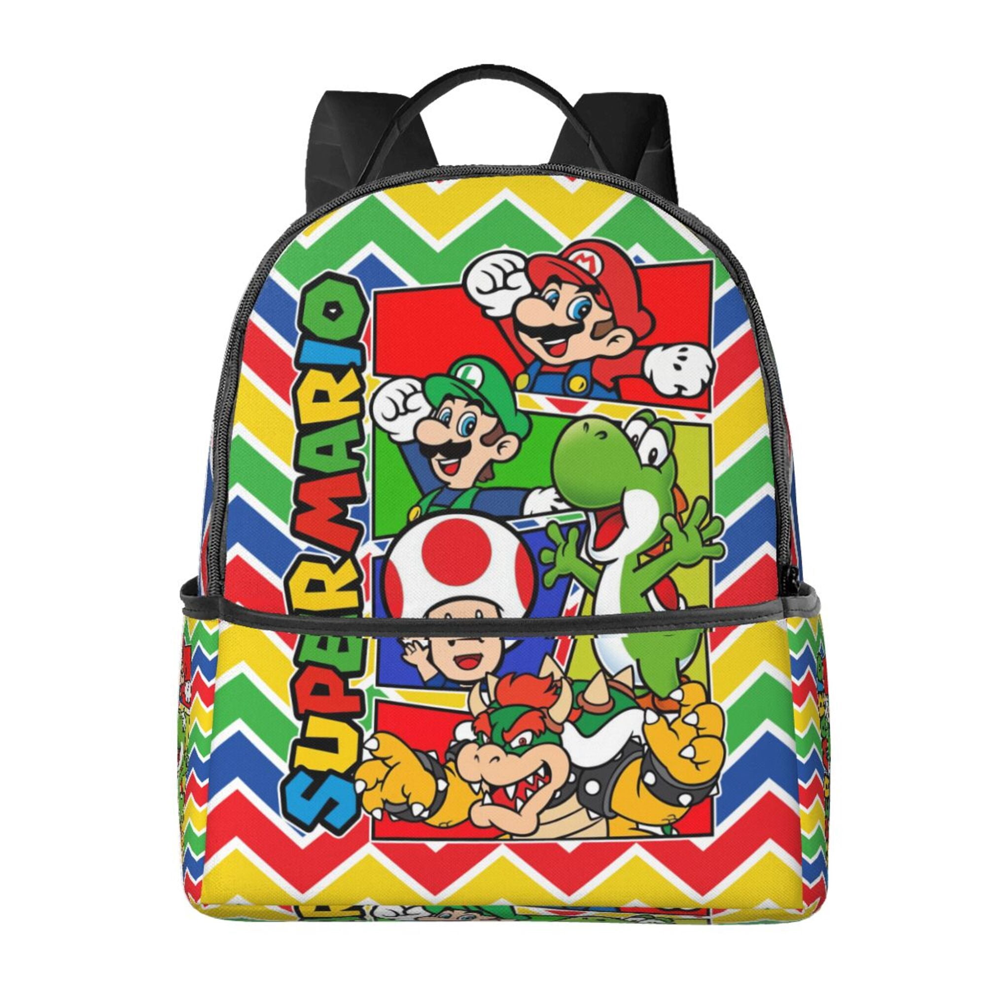 Lightweight Rainbow Stripes Su-per Ma-rio Backpack, Ergonomic Holiday ...