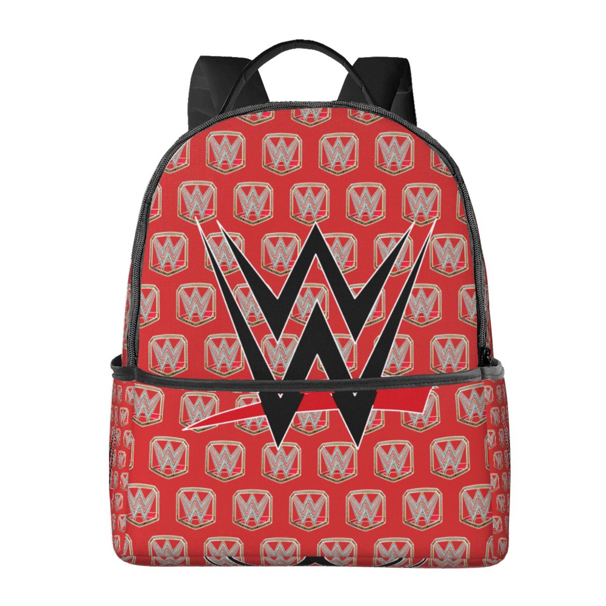 Lightweight Red Black W-W-E Backpack, Ergonomic Travel Backpack with 9 ...