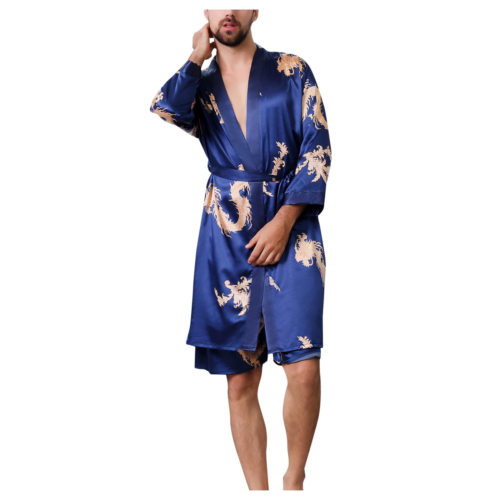 Lightweight Robes for Women Unisex Imitation Silk Nightgown All Season ...