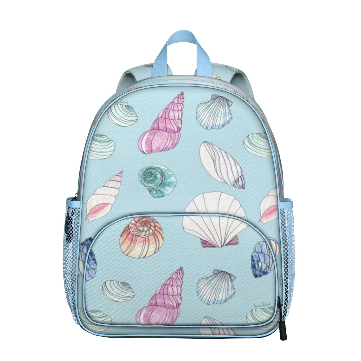 Lightweight Seashell and Fish Pattern Backpack, Nautical Small Travel ...