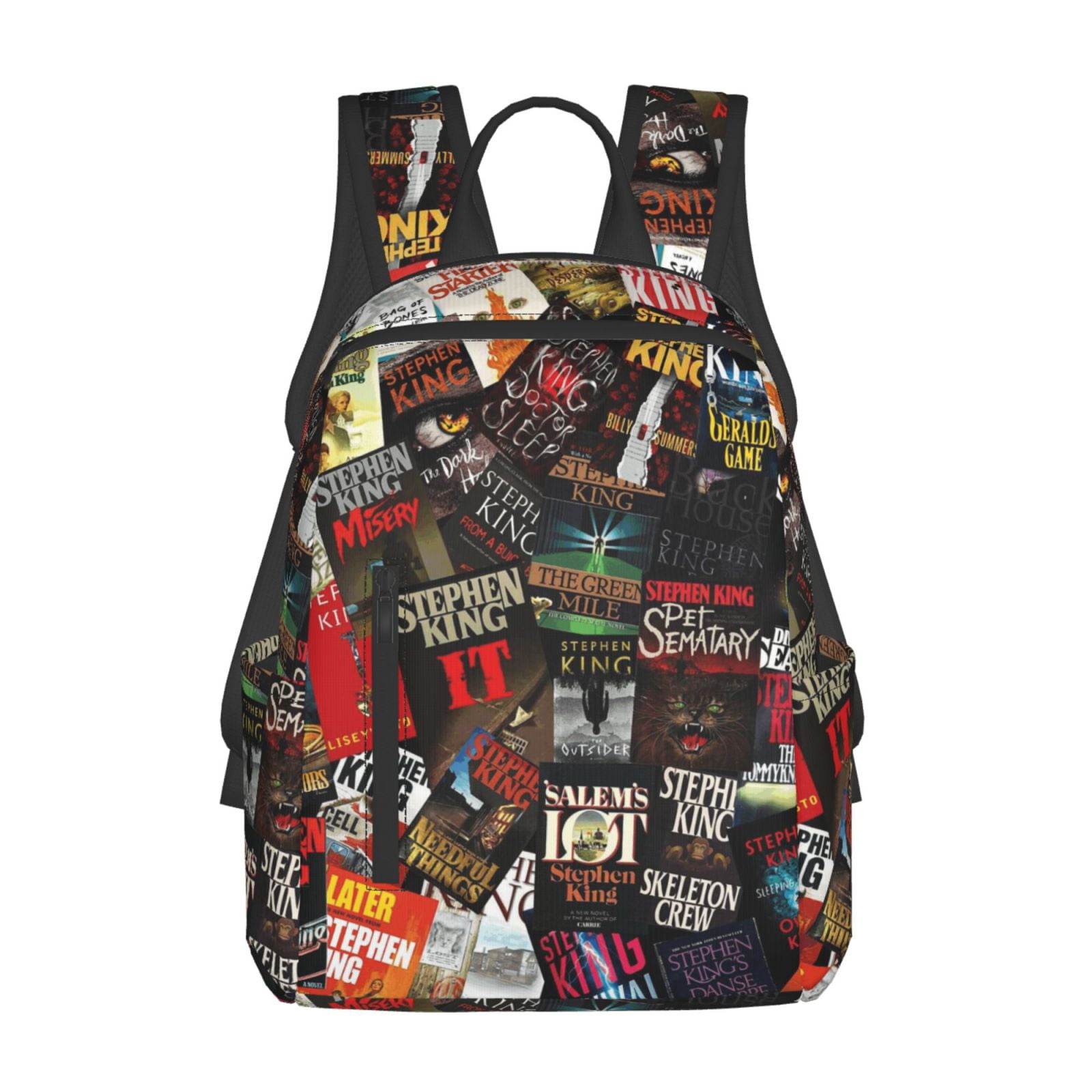 Lightweight Shoulder Bag, Stephen King Book Cover Collage Backpack Knapsack Daypack Outdoor ...