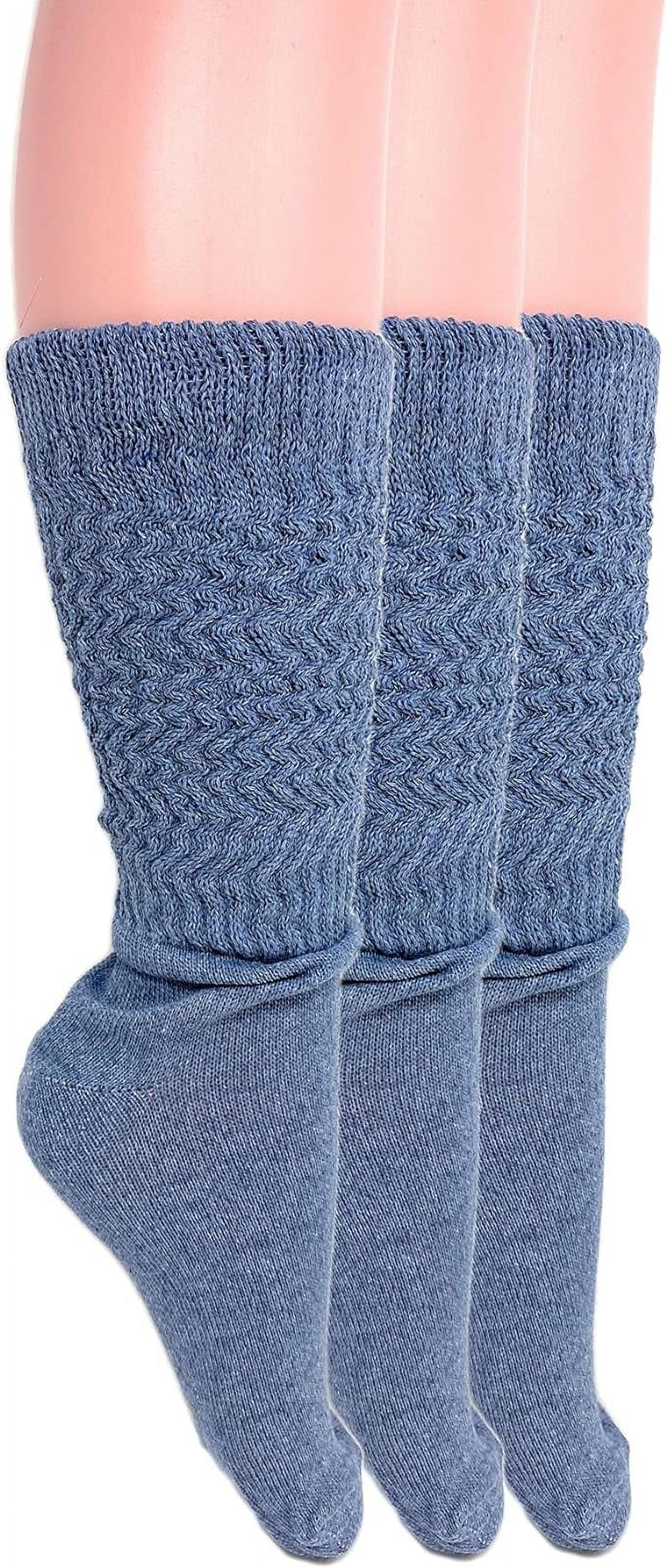 Lightweight Slouch Knee High Socks 3 Pairs Shoe Size 5-10 (Captains ...