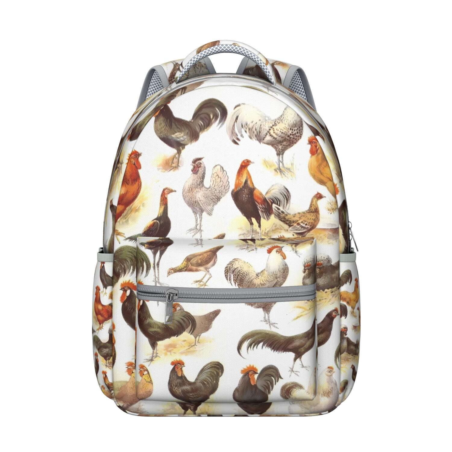 Lightweight Small Backpack Featuring Cartoon Rooster and Chicken ...