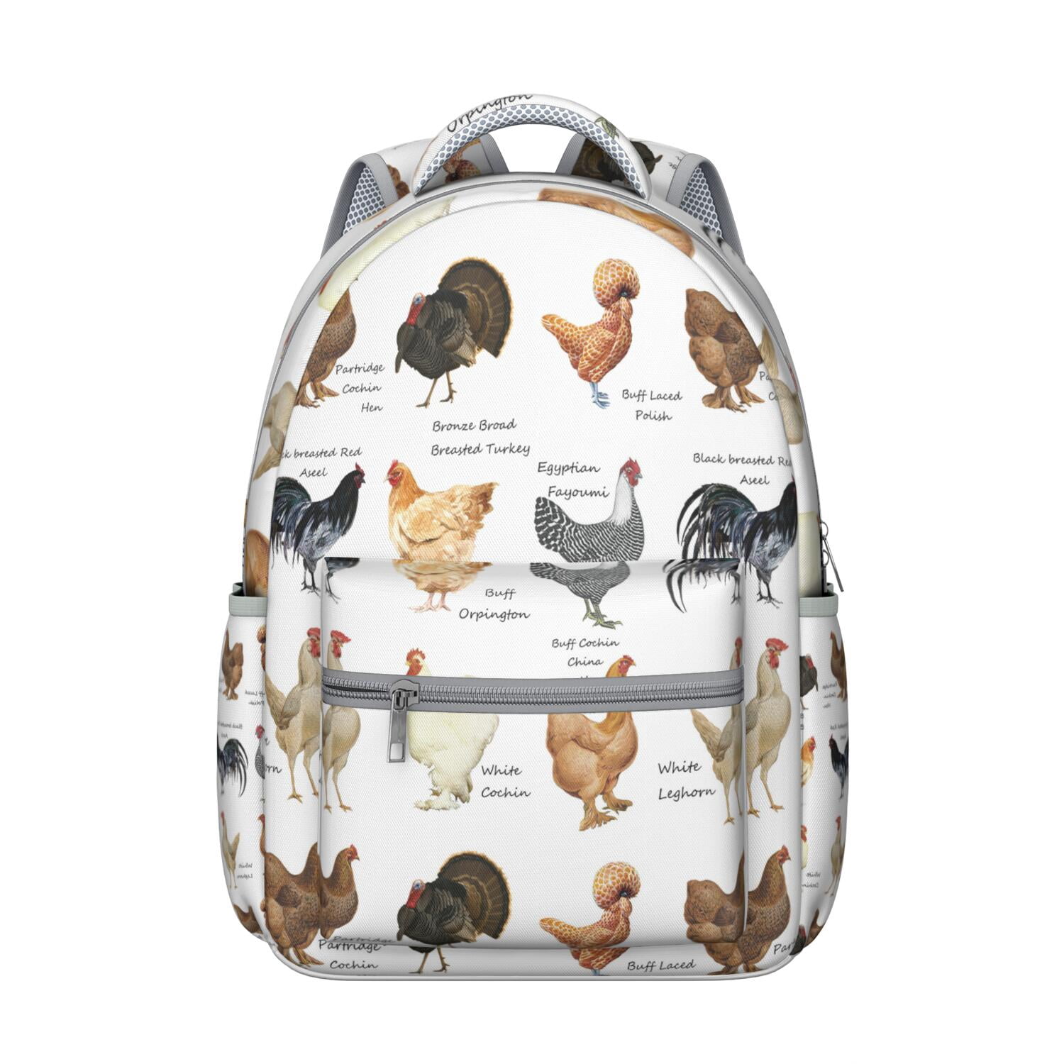 Lightweight Small Backpack Featuring Retro Chicken and Hen Prints, Cute ...
